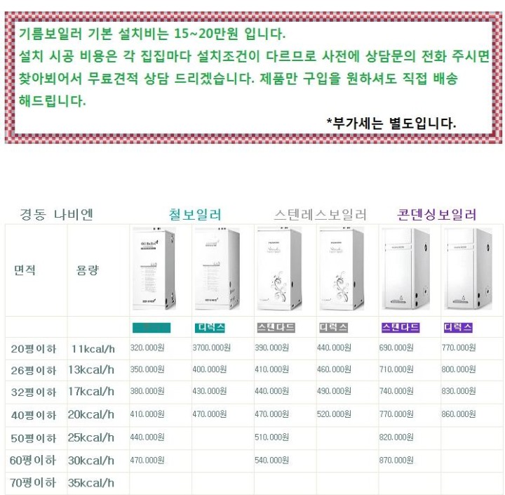 기름보일러가격 부산보일러