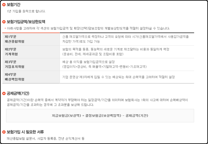보험기간 공장화재보험기업보험 전문